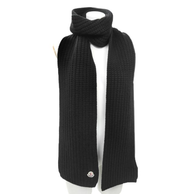 MONCLER モンクレール レディースマフラー 3C00030 M4281 / SCIARPA TRICOT ブラック 2025秋冬新作