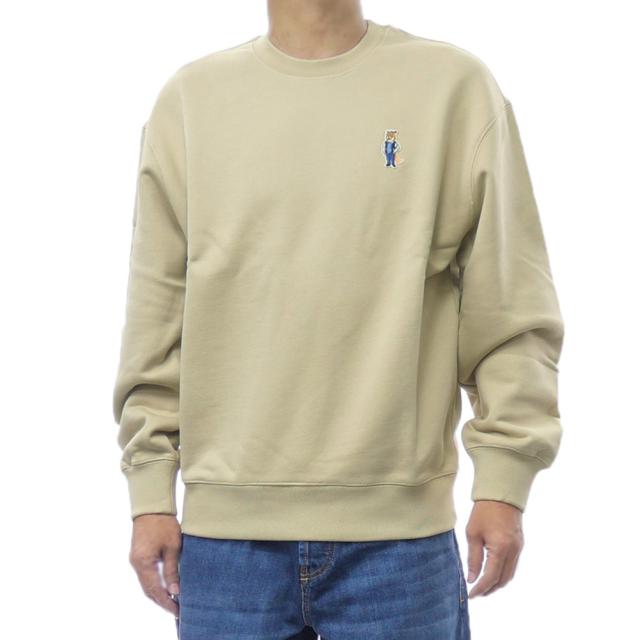 MAISON KITSUNE メゾンキツネ トレーナー メンズ コットン 綿100％ PM00310 KM0341 / DRESSED FOX COMFORT SWEATSHIRT ベージュ