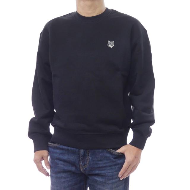 MAISON KITSUNE メゾンキツネ トレーナー メンズ PM00304 KM0341 / FOX HEAD COMFORT SWEAT SHIRT ブラック