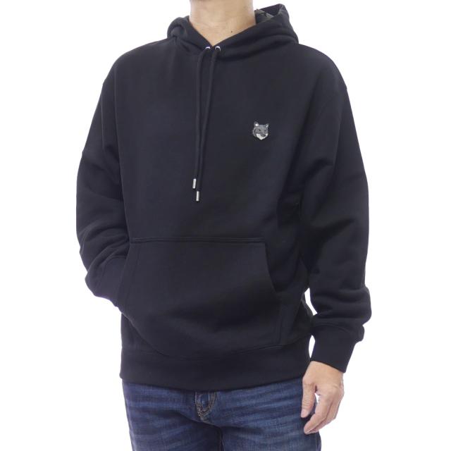 MAISON KITSUNE メゾンキツネ パーカー メンズ プルオーバー PM00703 KM0341 / FOX HEAD COMFORT HOODIE ブラック