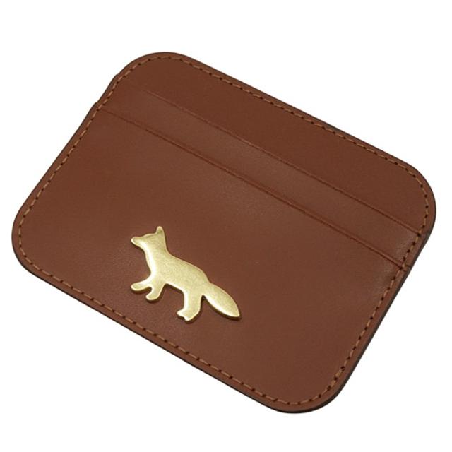 MAISON KITSUNE メゾンキツネ カードケース OW05700LR0001 / EDIE CARD HOLDER ブラウン 定番人気商品
