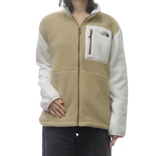 2025 秋冬新作！ THE NORTH FACE ノースフェイス レディース ジップアップフリースジャケット NF0A8E88 / W YUMIORI FULL ZIP ベージュ×ホワイト