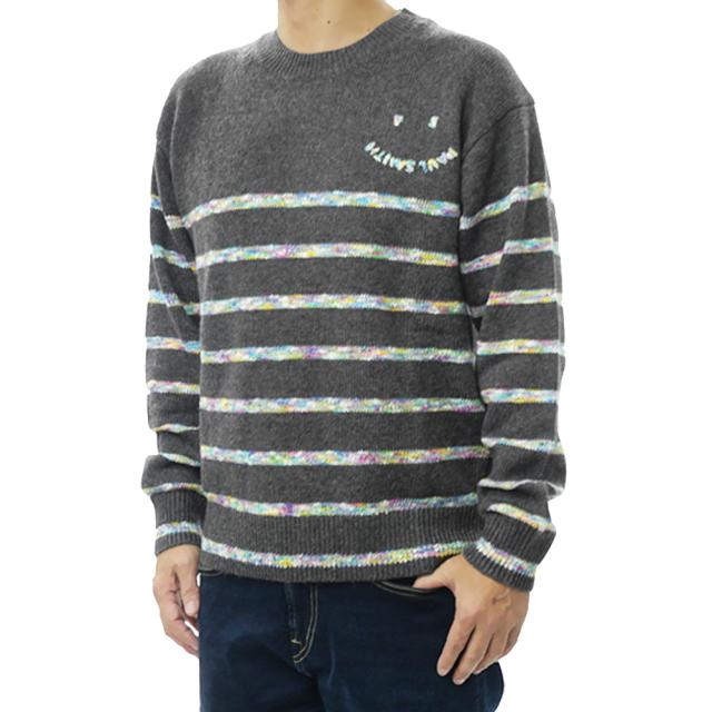 PS PAUL SMITH ポールスミス メンズ クルーネックニット セーター M2R 507Z T22516 チャコール