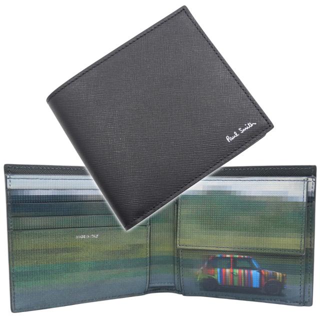 PAUL SMITH ポールスミス 財布 メンズ 二つ折り財布（小銭入れ付き） M1A 4833 TGLECO ブラック