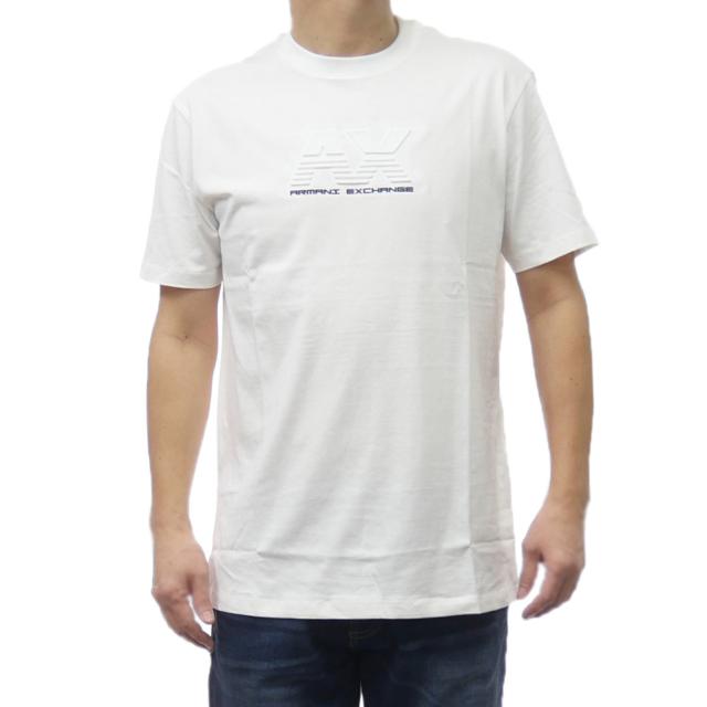 セールSS ARMANI EXCHANGE A/X アルマーニエクスチェンジ Tシャツ メンズ 半袖 クルーネック コットン 綿100％ XM000544 AF103611 エンボス ブランド ロゴ 大きいサイズ ホワイト