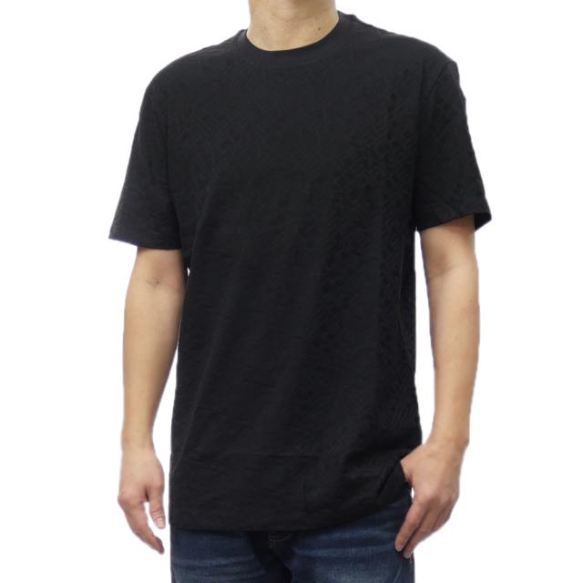セールSS ARMANI EXCHANGE A/X アルマーニエクスチェンジ Tシャツ メンズ 半袖 総柄 同色ロゴ クルーネック コットン 綿100％ XM000478 AF10337 ブランド カジュアル スポーティ ジム 大きいサイズ ブラック