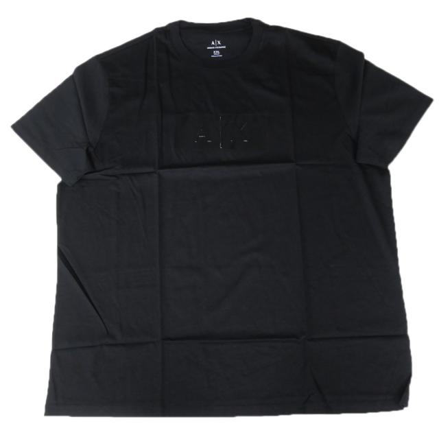 セールSS ARMANI EXCHANGE A/X アルマーニエクスチェンジ Tシャツ メンズ 半袖 同色ロゴ クルーネック コットン 綿100％ XM000786 AF10363 ブランド カジュアル スポーティ ジム 大きいサイズ ブラック