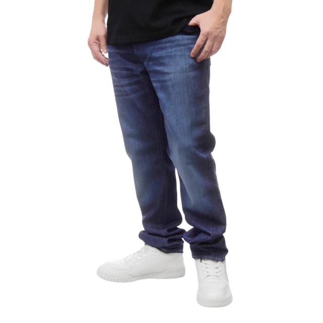 セールSS ARMANI EXCHANGE A/X アルマーニエクスチェンジ ジーンズ メンズ XM000049 AF14368 ボトムス テーパード ブランド ロゴ 刺繍 ダークブルー