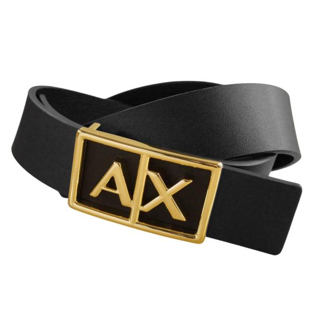 セールSS ARMANI EXCHANGE A/X アルマーニエクスチェンジ ベルト レディース レザーベルト XW000966 AF13953 本革 メタル ブランド ロゴ カジュアル きれいめ ブラック
