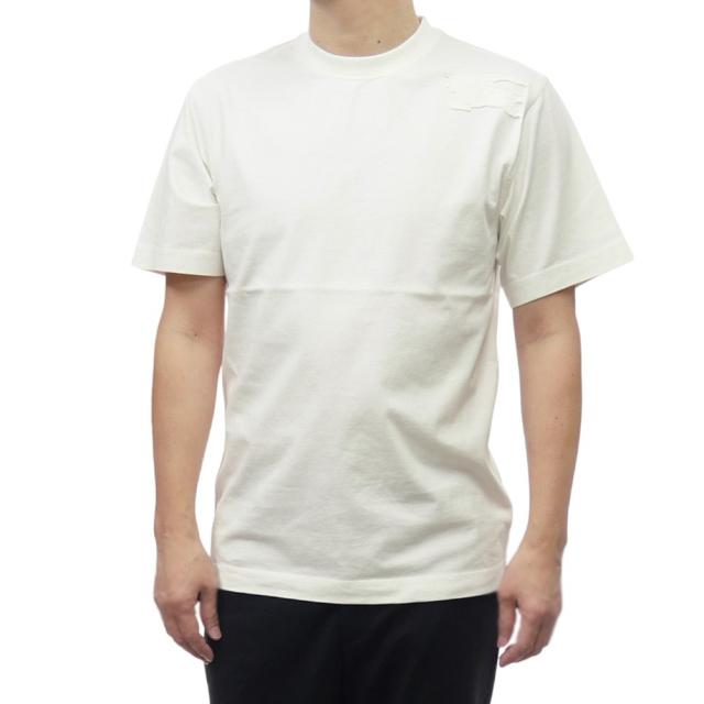 セールSS BURBERRY バーバリー Tシャツ メンズ 半袖 クルーネック コットン 綿100％ 81074601 ES24-MV-FOR2.6 無地 ワンポイント ブランド 同色ロゴ カジュアル おしゃれ ホワイト