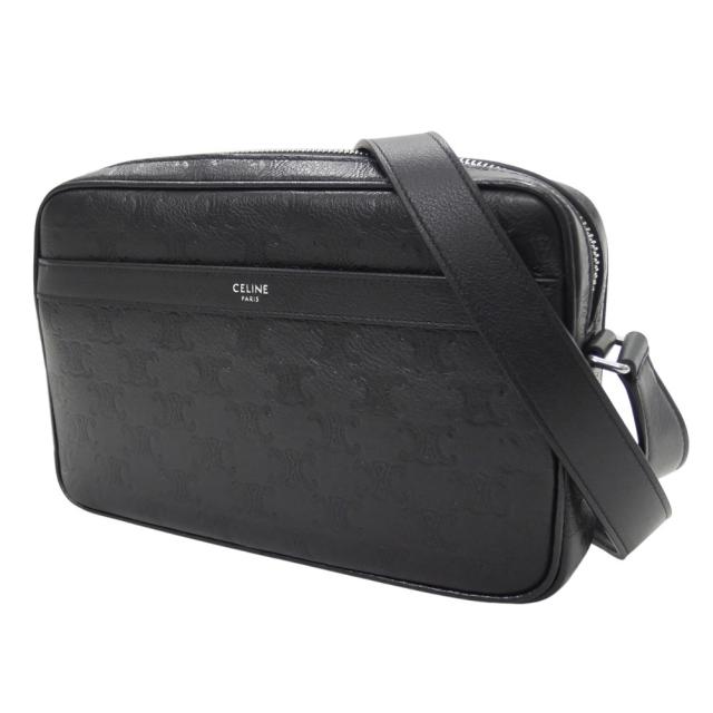 セールSS CELINE セリーヌ バッグ メンズ ショルダーバッグ 117003FS3 総柄 トリオンフ 柄 本革 レザー 通勤 ロゴ ブランド 上品 きれいめ ブラック