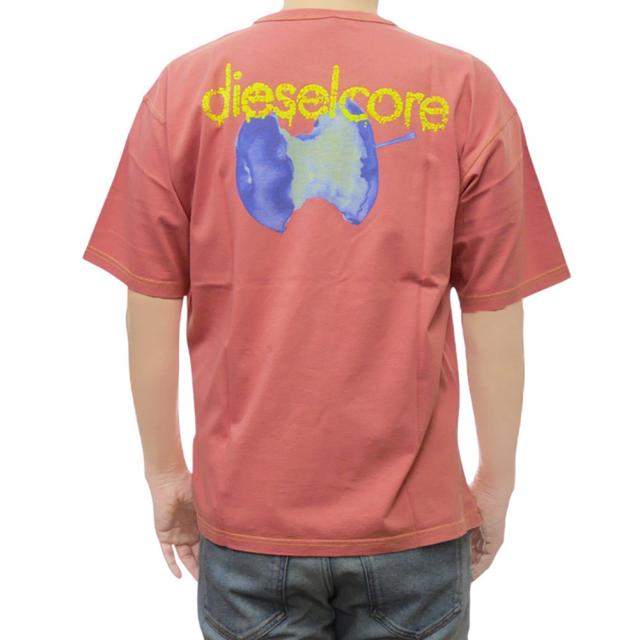 セールSS DIESEL ディーゼル Tシャツ メンズ 半袖 クルーネック コットン 綿100％ A16689 0AKAK T-BOXT-R18 ブランド ロゴ カジュアル アクセント プリント 大きいサイズ レッド