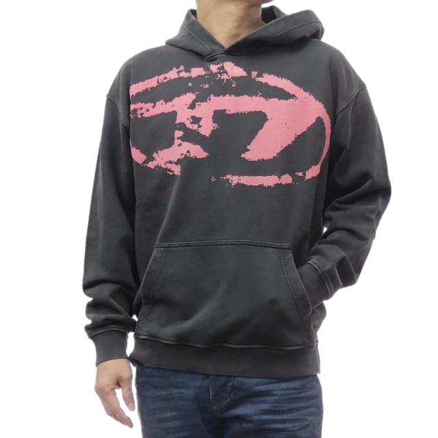 セールSS DIESEL ディーゼル パーカー メンズ プルオーバー コットン 綿100％ A16913 0TKAC / S-BOXT-HOOD-R10 ブラック