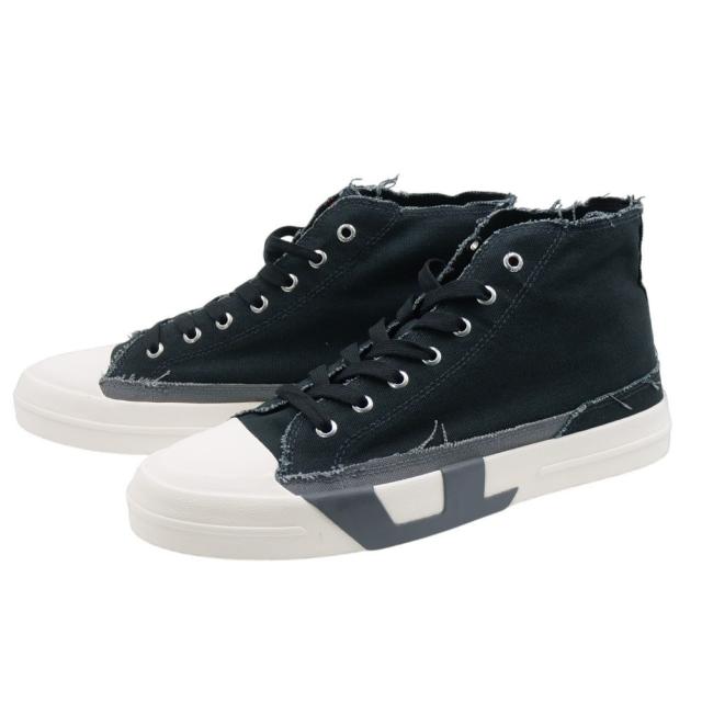 セールSS DIESEL ディーゼル メンズ スニーカー 靴 ハイカット Y03505 PR012 S-D-VERSE MID シューズ 靴 ユーズド加工 ブランド ロゴ カジュアル ストリート スポーティ ブラック