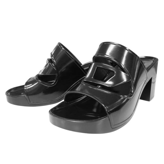 セールSS DIESEL ディーゼル サンダル レディース ヒールサンダル Y03536 P4477 SA-BONNIE 太ヒール チャンキーヒール ブランド ロゴ カジュアル ストリート アクセント ブラック