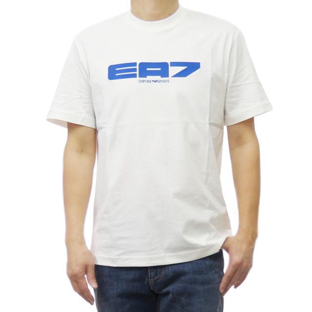 セールSS EMPORIO ARMANI エンポリオアルマーニ EA7 Tシャツ メンズ 半袖 クルーネック コットン 綿100％ 7M000163 AF13938 ホワイト