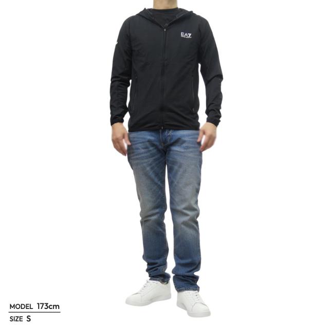 セールSS EMPORIO ARMANI エンポリオアルマーニ EA7 パーカー メンズ 長袖 ジップアップ 7M000047 AF13534 ライトアウター 軽量 ブランド ロゴ カジュアル スポーティ トレーニング ランニング ブラック セールSS EMPORIO ARMANI エンポリオアルマーニ EA7 パーカー メンズ