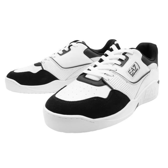 セールSS EMPORIO ARMANI エンポリオアルマーニ EA7 メンズ スニーカー 靴 シューズ ローカット X8X187 XK402 ホワイト×ブラック