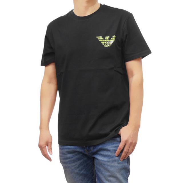 セールSS EMPORIO ARMANI UNDERWEAR エンポリオアルマーニ アンダーウェア Tシャツ メンズ 半袖 クルーネック コットン 綿100％ ビーチウェア EM000574 AF12349 ブラック