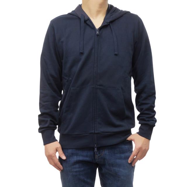 セールSS EMPORIO ARMANI エンポリオアルマーニ アンダーウェア パーカー メンズ ジップアップ EM000523 AF10781 ブランド ロゴ ネイビー