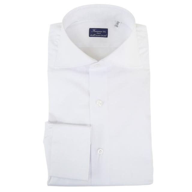 セールSS FINAMORE フィナモレ カッタウェイシャツ メンズ MILANO 040030 C0643 / SIMONE ホワイト