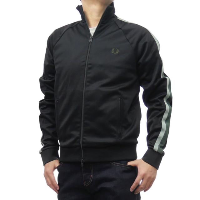 セールSS FRED PERRY フレッドペリー スウェット メンズ ジップアップ M9045 / TWOCOLOURTAPE TRACK JACKET ブラック