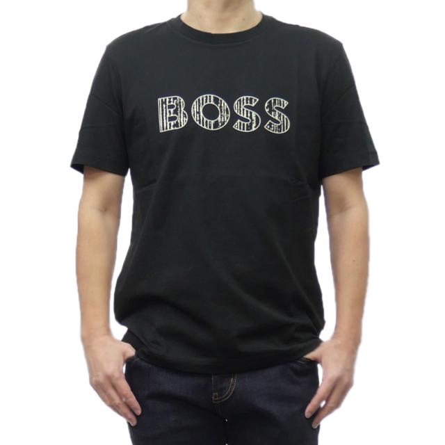 セールSS HUGO BOSS ヒューゴボス Tシャツ メンズ 半袖 クルーネック コットン 綿100％ 50534923 10262528 Te_ logofexture ブランド ロゴ カジュアル スポーティ おしゃれ ブラック