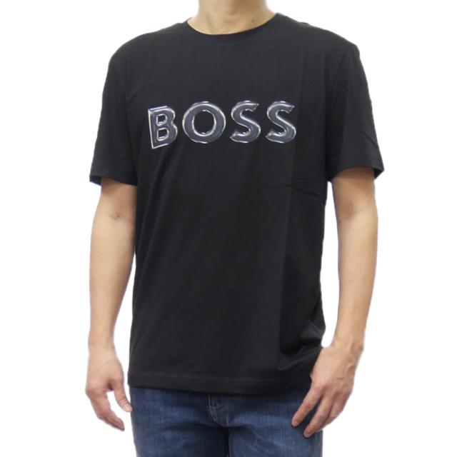 セールSS HUGO BOSS ヒューゴボス Tシャツ メンズ 半袖 クルーネック 50535273 10194355 Tee Logo ブランド ロゴ ブラック