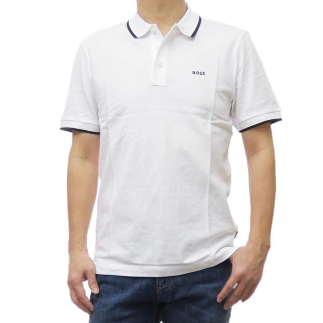 セールSS HUGO BOSS ヒューゴボス ポロシャツ 半袖 メンズ 鹿の子 コットン 綿100％ 50494697 10241531 Paddy ブランド ロゴ カジュアル 大きいサイズ ホワイト