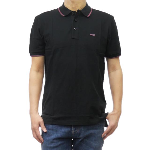 セールSS HUGO BOSS ヒューゴボス ポロシャツ 半袖 メンズ 鹿の子 コットン 綿100％ 50494697 10241531 Paddy ブランド ロゴ カジュアル 大きいサイズ ブラック