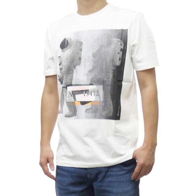 セールSS PS PAUL SMITH ポールスミス Tシャツ メンズ 半袖 クルーネック コットン 綿100％ M2R 011R PP5086 ブランド ロゴ プリント カジュアル 大きいサイズ ホワイト