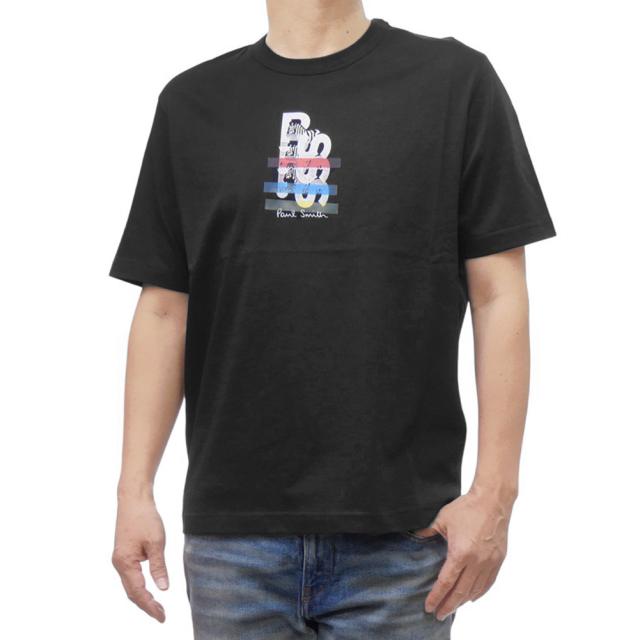 セールSS PS PAUL SMITH ポールスミス Tシャツ メンズ 半袖 クルーネック コットン 綿100％ M2R 220X PP5121 ブランド ロゴ プリント カジュアル スポーティ 大きいサイズ ブラック