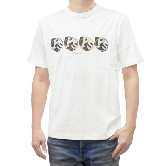 セールSS PS PAUL SMITH ポールスミス Tシャツ メンズ 半袖 クルーネック コットン 綿100％ M2R 220X PP5120 ブランド ロゴ プリント カジュアル スポーティ 大きいサイズ ホワイト
