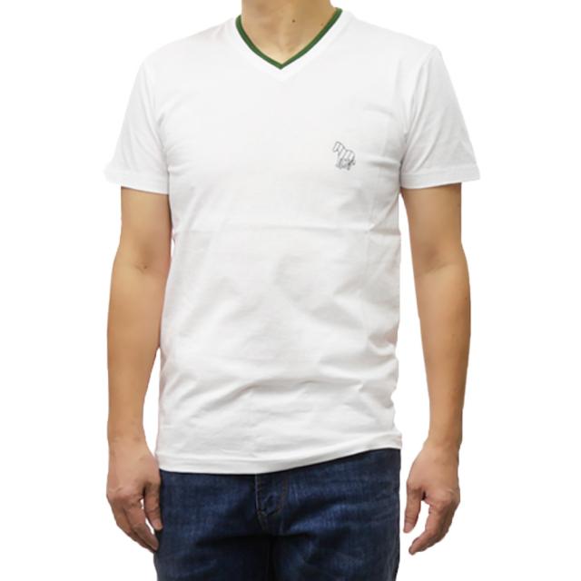 セールSS PS PAUL SMITH ポールスミス Tシャツ メンズ コットン 綿100％ 半袖 Vネック M2R 785Y P22266 無地 ワンポイント ブランド ロゴ カジュアル ホワイト
