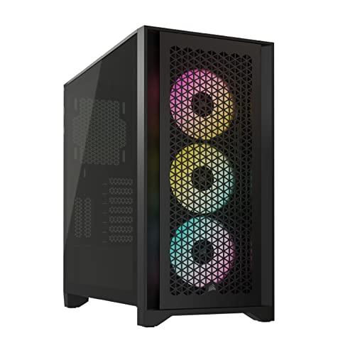 CORSAIR iCUE 4000D RGB Airflow Tempered Glass Mid-Tower Black ミドルタワー型PC ...