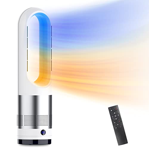 【2023最新冷暖兼用】タワーファン 扇風機 左右100°首振り ８段階送風＆3段階温風切替 9Hタイマー入/切機能 広範囲送風 羽根なし型 リビング扇風機 強力送風 大風量 リモコン付き 1400W 温風＆暖風送風 冷暖風 ファンヒータ