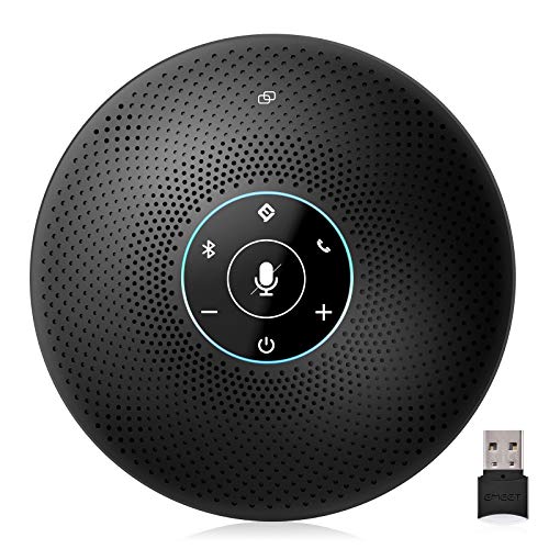 EMEET M2 Maxスピーカーフォン マイクスピーカー USB/Bluetooth/Dongle対応 在宅勤務用 最大15人まで対応 360全方向集音 エコー・ノイズのキャンセリング LED指示 音声自動追尾 オンライン会議 テレワ