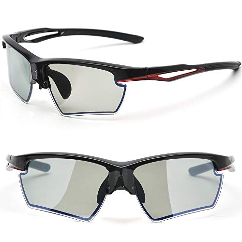 [エーフィット] 瞬間調光サングラス 調光偏光サングラス スポーツ メンズ 紫外線カット