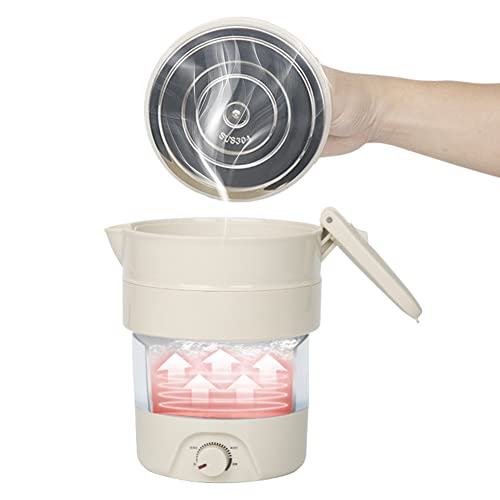 折りたためる電気ケトル 100℃ 800ml 国内・海外で使用可能 携帯ポット 電気ポット 湯沸かし器 コンパクト 加熱保温 湯沸し器 304ステンレスとシリコン 空焚き防し機能 沸騰時自動電源OFF 2〜3人用 ベージュ