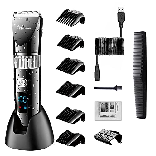 HATTEKER.. HATTEKER 電動バリカン/ヘアカッター ヒゲトリマー 充電式 ばりかん 水洗い LED 0.5-24mm 刈り高さ調節 家庭用・子供用・業務用 ブラックの通販はau ...