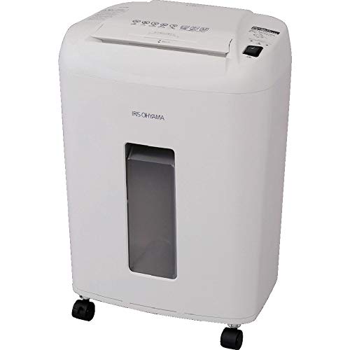 アイリスオーヤマ 細密シュレッダー 業務用 静音 マイクロクロスカット 細断枚数12枚 ホチキス対応 連続使用10分 カード細断可能 ダストボックス23L A4/550枚収容 OF12M ホワイト