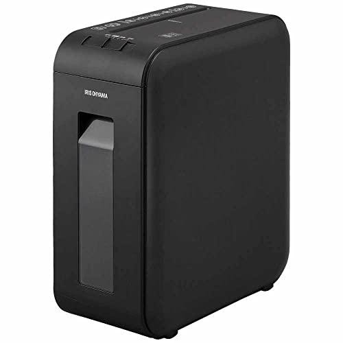 アイリスオーヤマ 静音シュレッダー 家庭用 細断枚数4枚 マイクロクロスカット 連続使用10分 細断速度約2.0m/分 ダストボックス12L 座ったままでも使いやすい ブラック P4HMSV-B