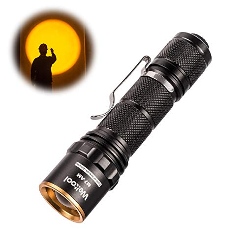 Weltool M7-AM 琥珀色LED懐中電灯ライト均一なビームライトダークアダプテーションセリエ 暗視を維持する 天文学、キャンプ、亀観察に最適