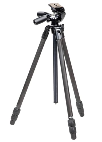 SLIK カーボン三脚 ライトカーボン E73 II 3段伸縮 カーボンパイプ 収納ケース付 3ウェイ雲台 フルサイズ対応 全高1,775mm 109427
