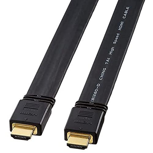 サンワサプライ フラットHDMIケーブル 10m ブラック KM-HD20-100FK