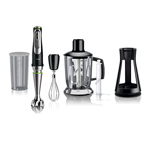 ブラウン ハンドブレンダー マルチクイック9 MQ9145XS 簡単操作 時短 離乳食 下ごしらえ スムージー スープ つぶす 混ぜる きざむ みじん切り 泡立て 氷 1台5役 ハイパワー500W お手入れ簡単 食洗機 高品質 革新的 ド