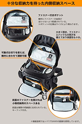 ロープロ(Lowepro) カメラショルダーバッグ ノバ180AW II 7.4L コンパクト アクセサリーポケット充実 レインカバー付属 ブラック LP37213-PKK