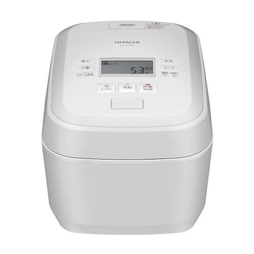 日立 炊飯器 5.5合 圧力&スチームIH ふっくら御膳 RZ-V100HM W フロストホワイト 日本製 大火力 沸騰鉄釜 蒸気カット
