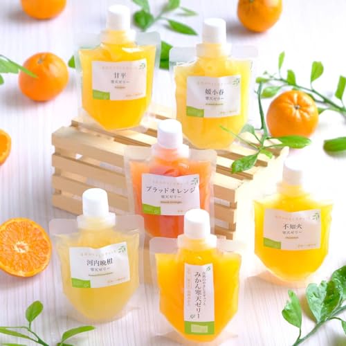 ミヤモトオレンジガーデン ゼリー みかん 愛媛産 寒天 100g×24本 飲むゼリー パウチ 詰め合わせ 無着色 無香料 国産 ご家庭用 フルーツ ジュレ 化学添加物不使用