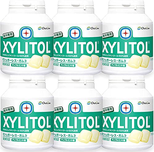 オーラルケア歯科専用キシリトールガム　ボトルタイプ　９０粒入り（１５３ｇ）×６個　アップルミント